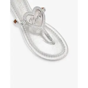Kurt Geiger Heart T-bar Sandals - Silver