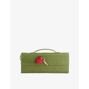 Bottega Veneta Andiamo Leather Clutch - Matcha Lipstick