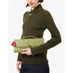 Bottega Veneta Andiamo Leather Clutch - Matcha Lipstick