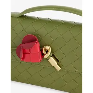 Bottega Veneta Andiamo Leather Clutch - Matcha Lipstick
