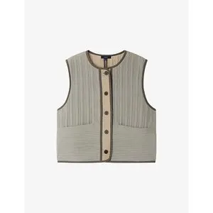 Soeur Quilted Cotton Vest - Vert D Eau/beige
