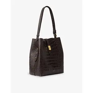 Soeur Leather Shoulder Bag - Marron Fonce