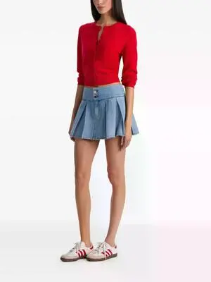 Alice + Olivia Amy Pleated Denim Mini Skirt