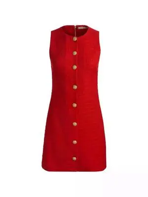 Alice + Olivia Cade Button Sleeveless Mini Dress