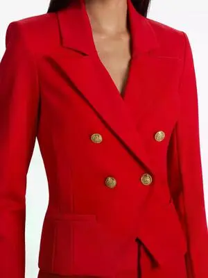 Alice + Olivia Sable Double-breasted Cropped Blazer