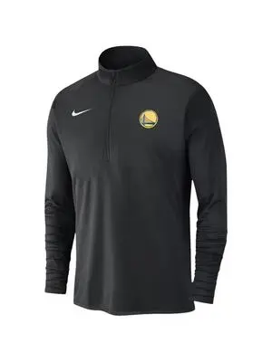 Nike Nba Golden State Warriors 1/2-zip Long-sleeve Top - Black