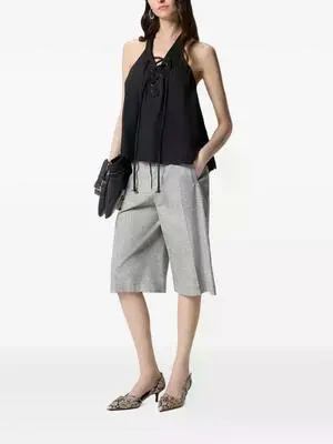 Pinko Lace-up Halterneck Top - Black