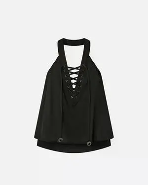 Pinko Lace-up Halterneck Top - Black
