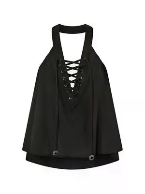 Pinko Lace-up Halterneck Top - Black