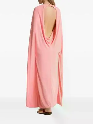 Alberta Ferretti Open-back Cape Maxi Dress - Pink