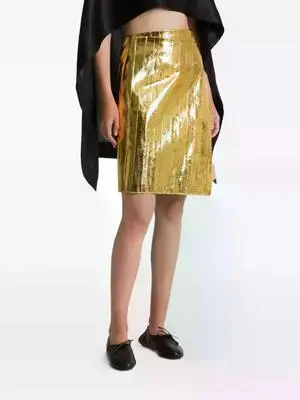Alberta Ferretti Metallic Wrap Skirt