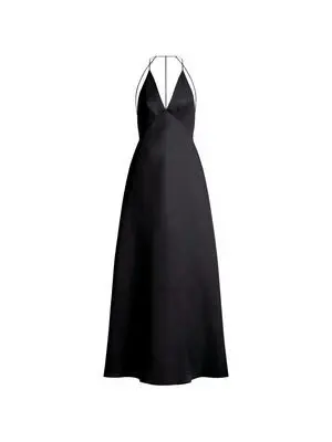 Alberta Ferretti V-neck Backless Maxi Dress - Black
