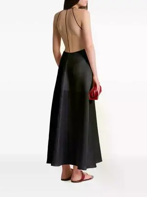 Alberta Ferretti V-neck Backless Maxi Dress - Black