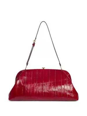 Alberta Ferretti Vertical-stripe Clutch - Red