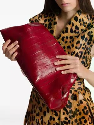 Alberta Ferretti Vertical-stripe Clutch - Red