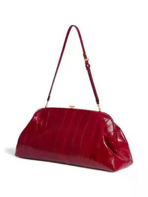 Alberta Ferretti Vertical-stripe Clutch - Red