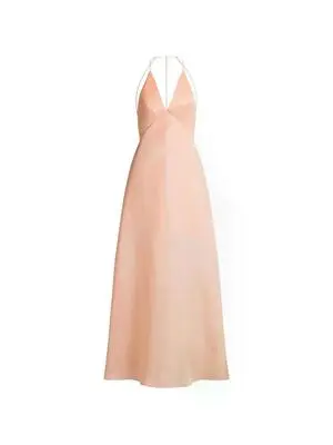 Alberta Ferretti V-neck Maxi Dress - Pink