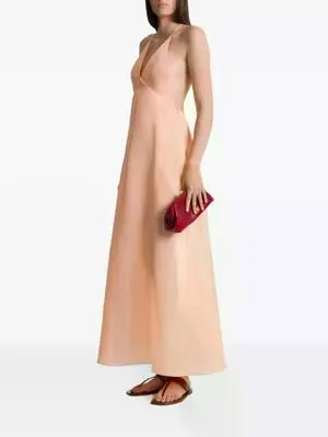 Alberta Ferretti V-neck Maxi Dress - Pink