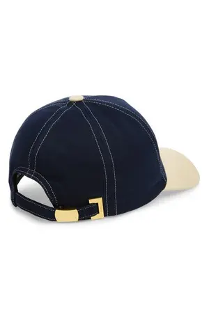 Balmain Club Logo Cotton Twill Baseball Cap