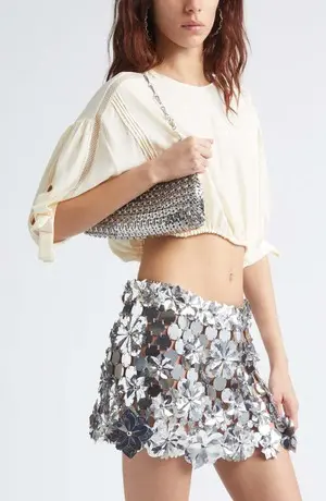 Rabanne East/west Chain Mail Bag - Silver
