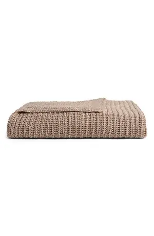 PARACHUTE Marled Cotton Throw Blanket - Adobe