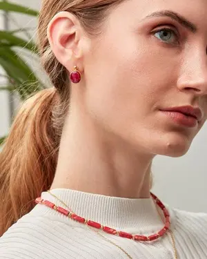 OTTOMAN HANDS Siena Stud Earrings - Ruby
