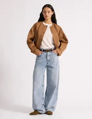 ALBARAY Pleat Hem Bomber Jacket