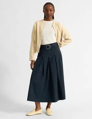 ALBARAY Pinstriped Midi Skirt