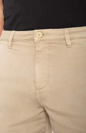 LIVERPOOL 8-inch Flat Front Knit Twill Shorts - Khaki