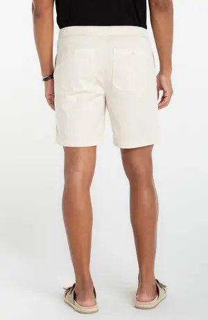 LIVERPOOL Cotton Drawstring Shorts - Parchment