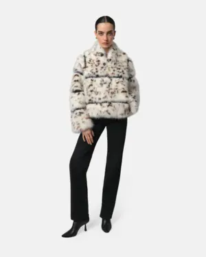 Apparis Sai Snow Leopard Coat - Blanc Multi
