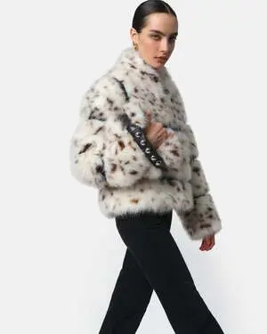 Apparis Sai Snow Leopard Coat - Blanc Multi