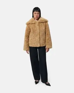 Apparis Collins Recycled Bouclette Faux Shearling Coat - Camel