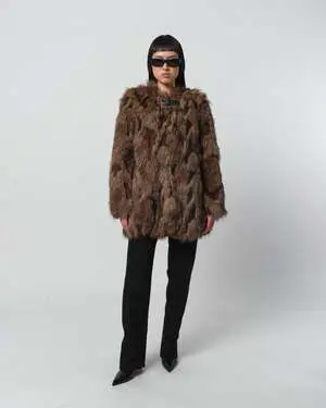 Apparis Petra Patchwork Faux Fur Coat