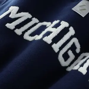 ZOOZATZ Michigan Wolverines Chenille Cropped Sweatshirt
