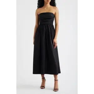 Lulus Strapless Cotton-blend Midi Dress