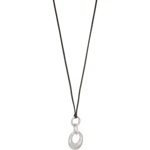 MARLYN SCHIFF Harlow Suede Cord Pendant Necklace - Silver