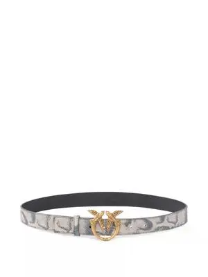 Pinko Bird Buckle Patterned Belt - Grey