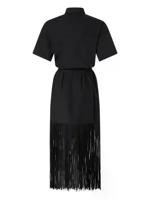 Pinko Fringed Collared Dress - Black