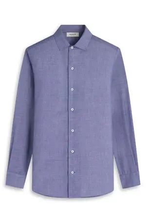Bugatchi Axel Shaped Fit Cotton Blend Button-up Shirt - Indigo