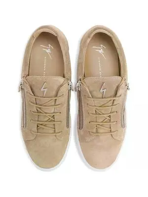 GIUSEPPE ZANOTTI Frankie Metal Zippers Sneakers - Neutrals