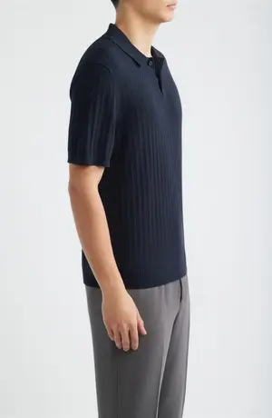 Theory Cable Knit In Light Bilen Polo - Dark Eclipse