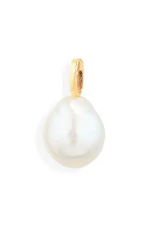 Adina Reyter Genuine Baroque Pearl Pendant Charm 10k Yellow Gold