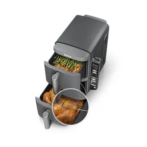 NINJA Doublestack Double Basket Air Fryer And Thermometer - Deep Gray