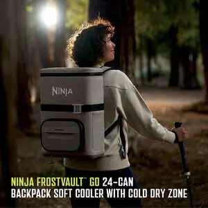 NINJA Frostvault 24-can Backpack Cooler - Beige