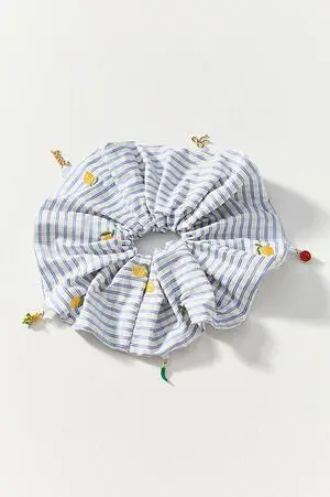 KAXI Charm Hair Scrunchie - Blue Gingham