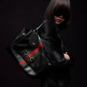 Gucci Paparazzo Medium Top Handle Bag - Black