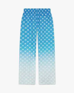 Casablanca Gradient Diamond Monogram Silk Trousers - Blue