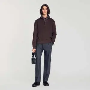 Sandro Cotton Classic-fit Sweatshirt - Chocolate