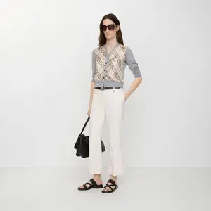 Burberry Cropped Flared Wool Trousers